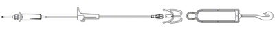 Secondary IV Set with SafeLine® Clip Lock® Cannula, Plastic Bag Hanger
