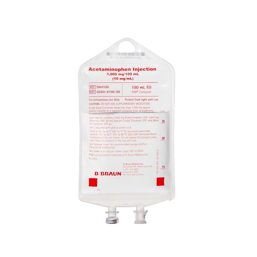 Acetaminophen Injection 1,000 mg/100 mL (10 mg/mL)