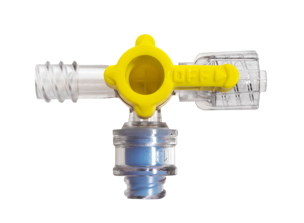 ULTRAPORT™ Zer0 High-Flow 4-Way Stopcock with Single Valve Port