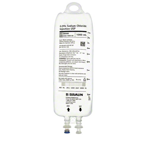 0.9% Sodium Chloride Injection USP, 1,000 mL