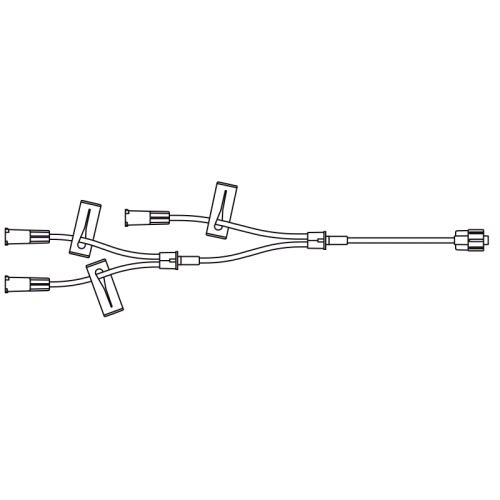 Small bore triple-leg extension set with no injection site