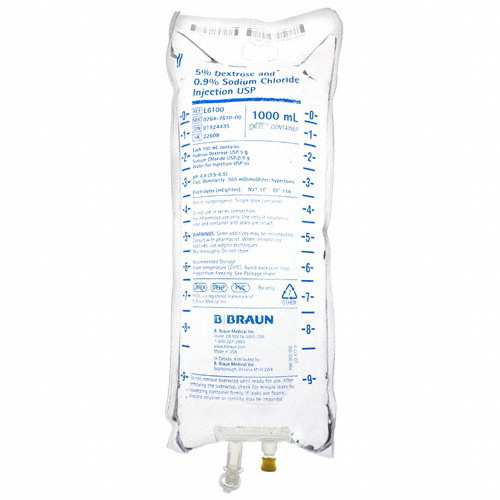 5% Dextrose and 0.9% Sodium Chloride Injection USP, 1000 mL