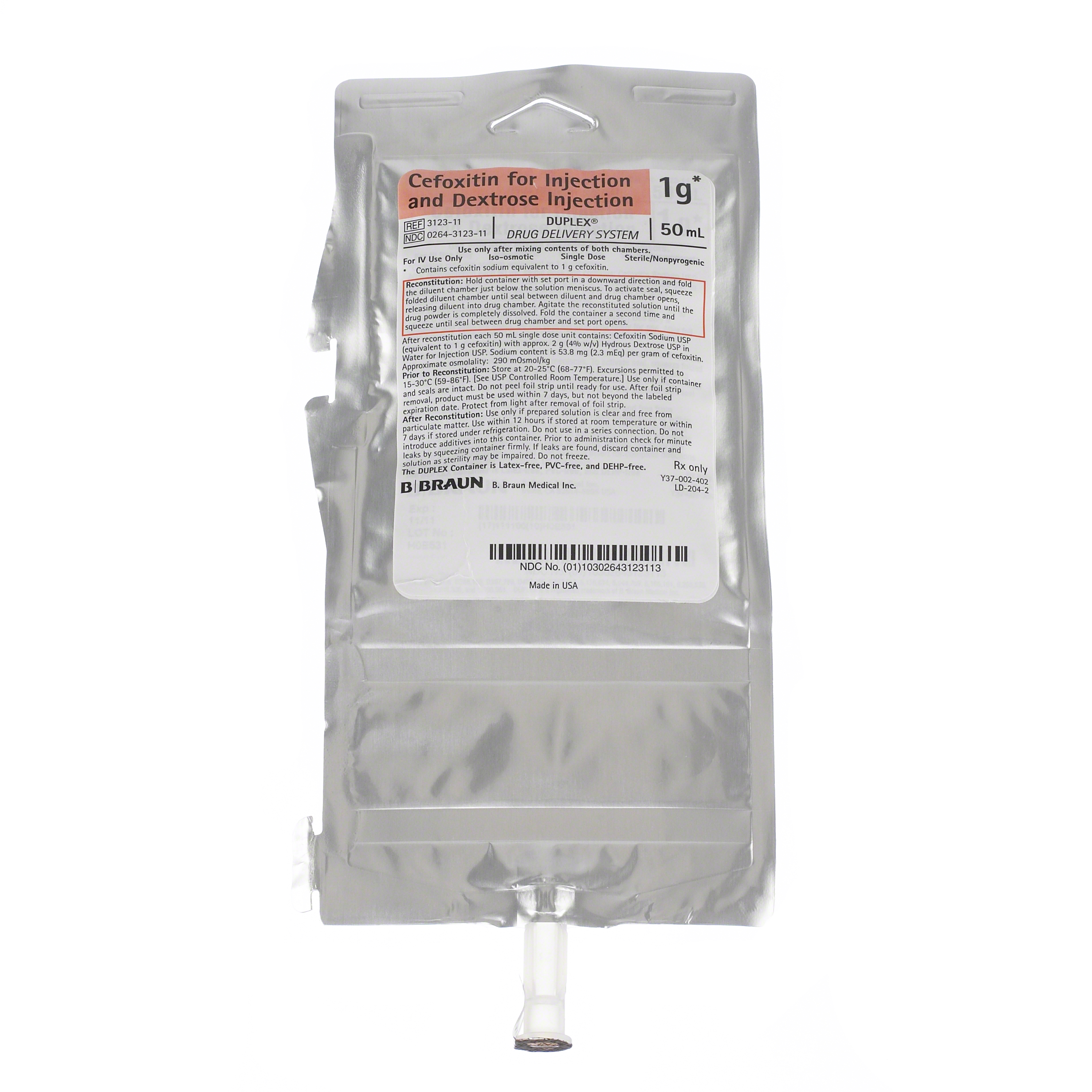 1G Cefoxitin for Injection and Dextrose Injection